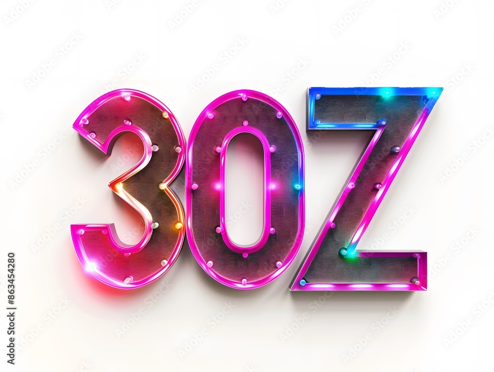 An LED light sign displaying iconic 80s slang phrases., isolated white ...