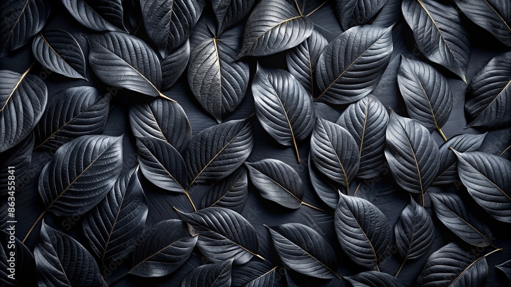 Dark, mysterious, and high-contrast image featuring matte black leaves ...