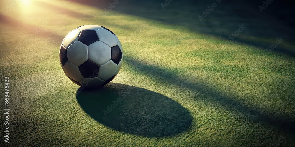Soccer ball casting shadow on the ground in , soccer, ball, ground ...