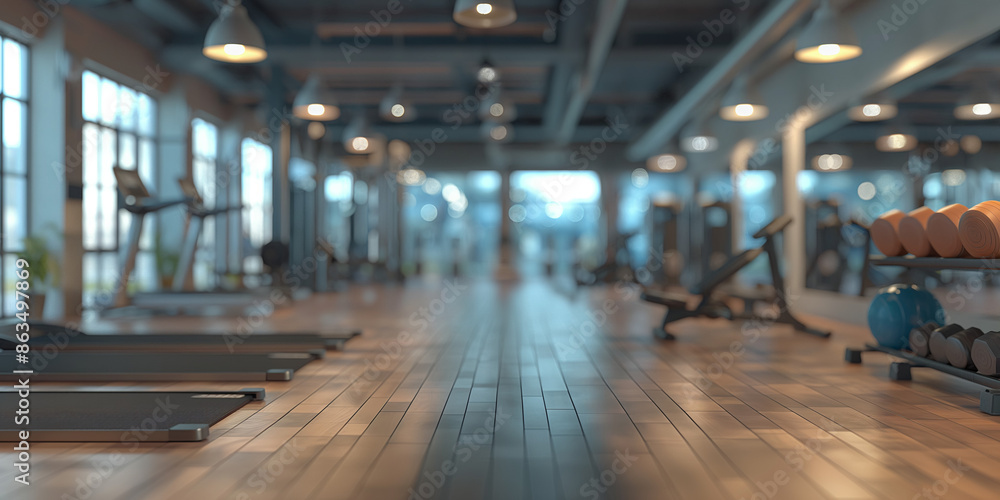 Innovative Fitness Studio Modern blurred background image of a fitness ...