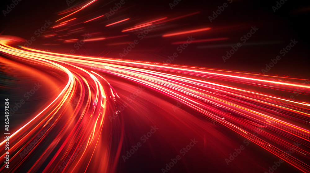 abstract red high speed and fast motion blur effect lines depict the ...