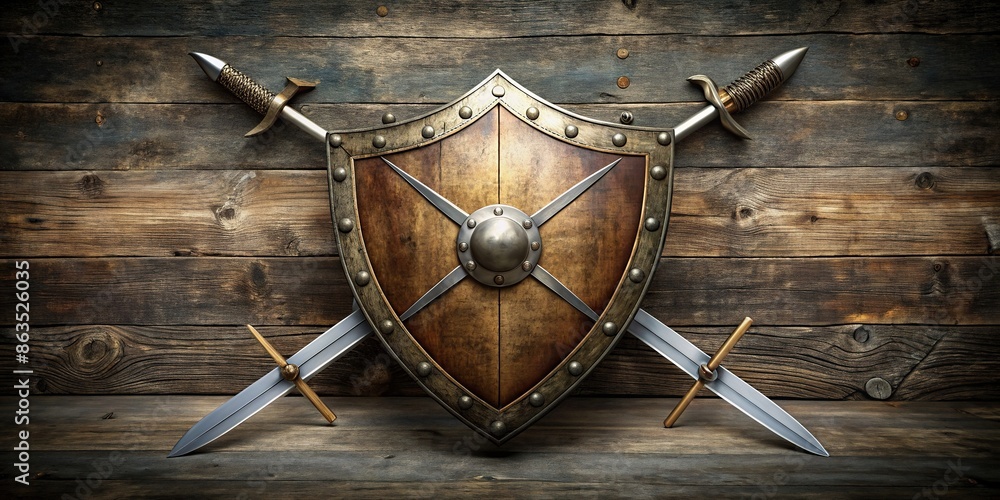 Strength and Honor print with shield and swords, strength, honor ...