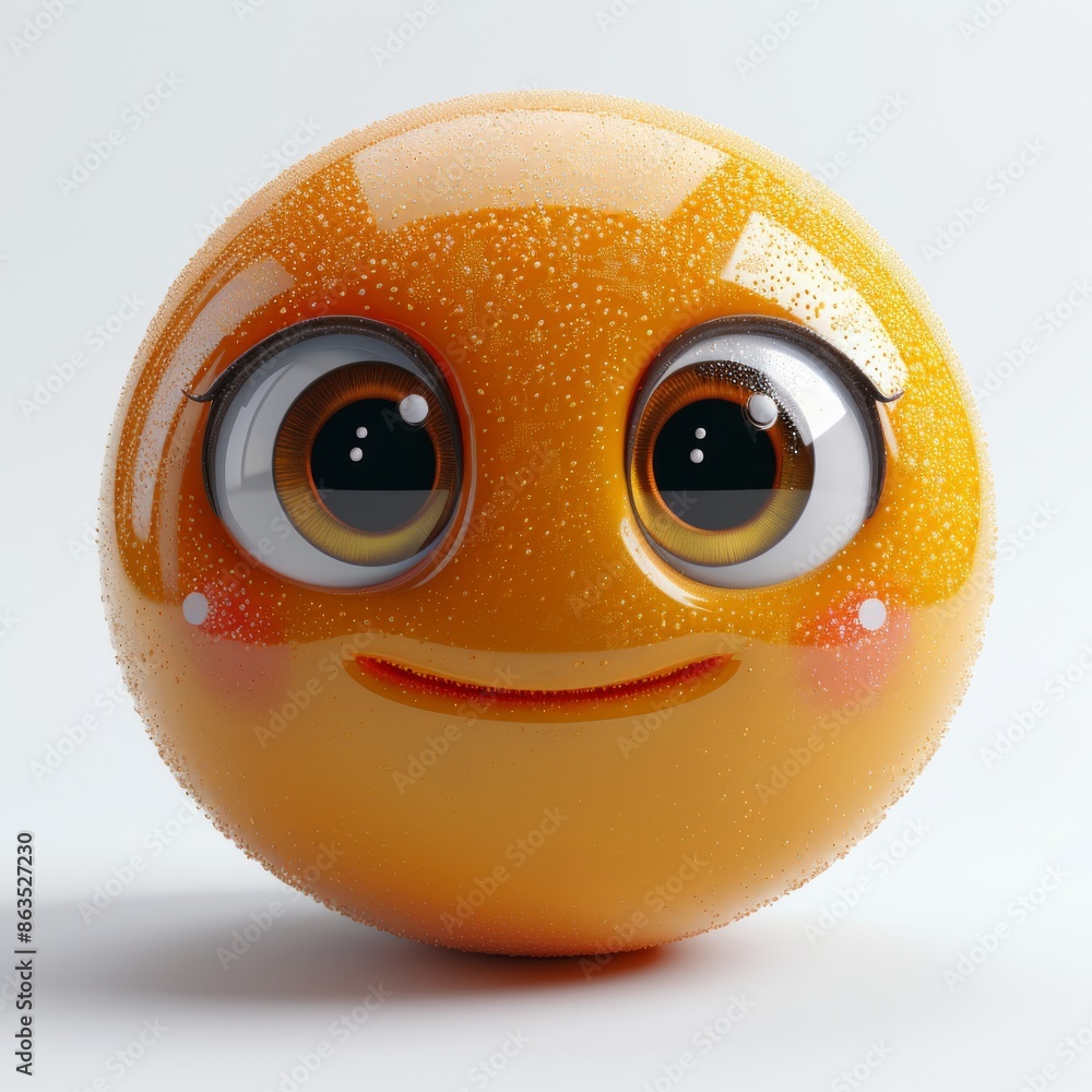 3D AI emoji cartoons express facial expressions and emotions against a ...