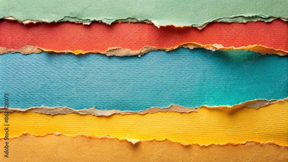 Torn paper with jagged edges showing layers of texture and color ... Torn paper with jagged edges showing layers of texture and color ...