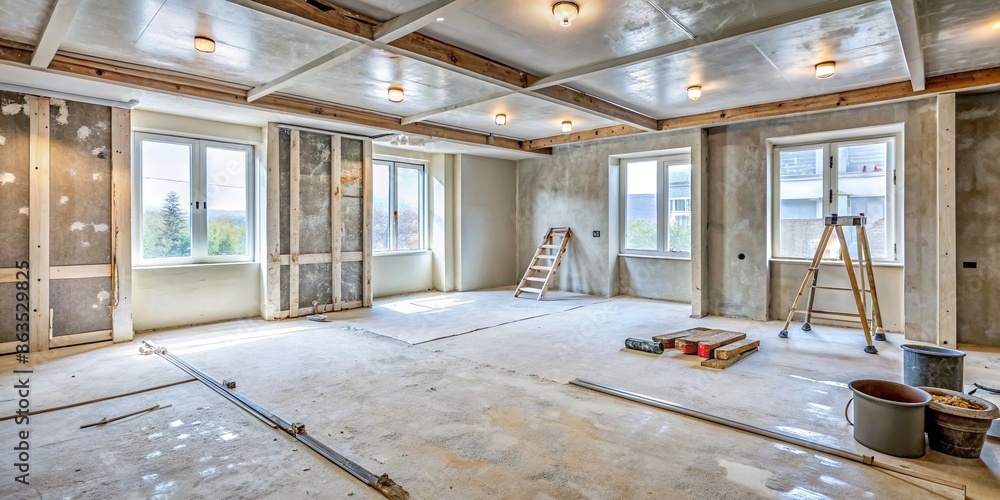 Interior of a room under renovation , renovation, construction ...