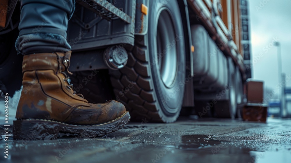 Grounded in Motion Industrial Truck Wheels and Worker's Feet ...