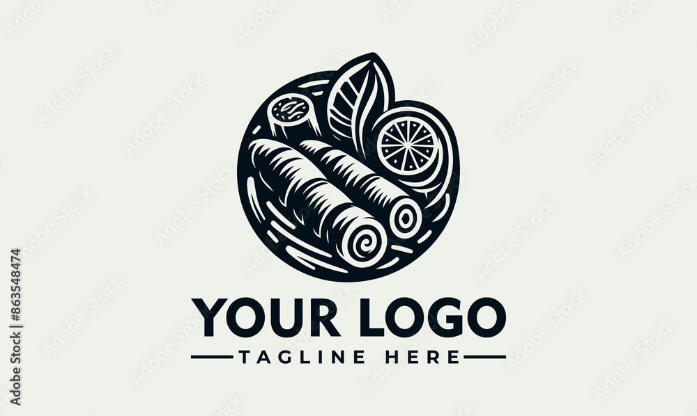 Lumpia Food Vector Logo Unleash the Flavor, Versatility, and Cultural ...