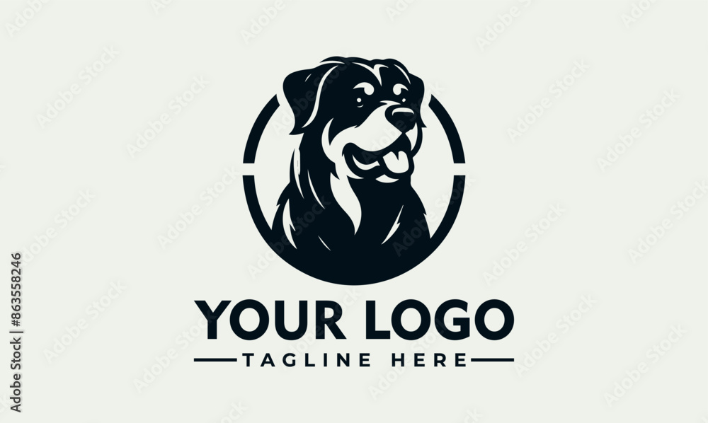 Rottweiler Pet Dog Vector Logo Embrace the Power, Confidence, and ...