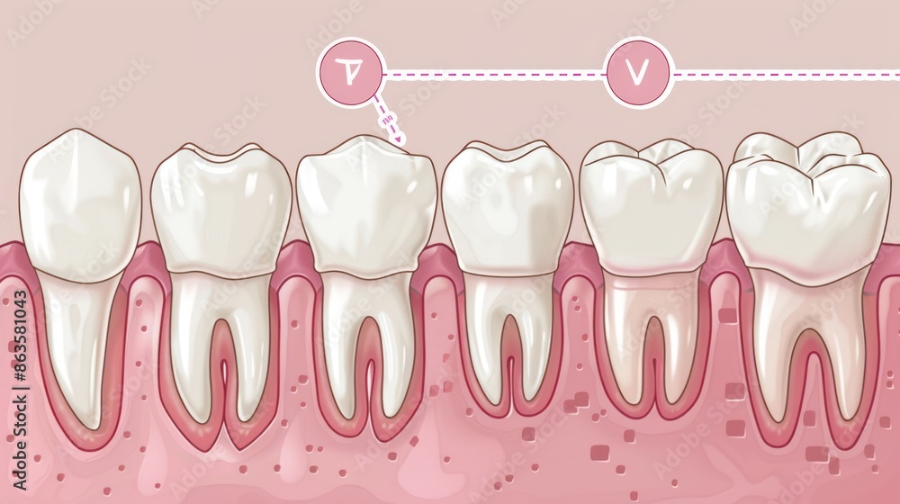 Dental diagram showing stages of tooth development Stock Illustration ...