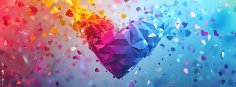 This is an image of a LGBT pride rainbow, gay love heart background ...