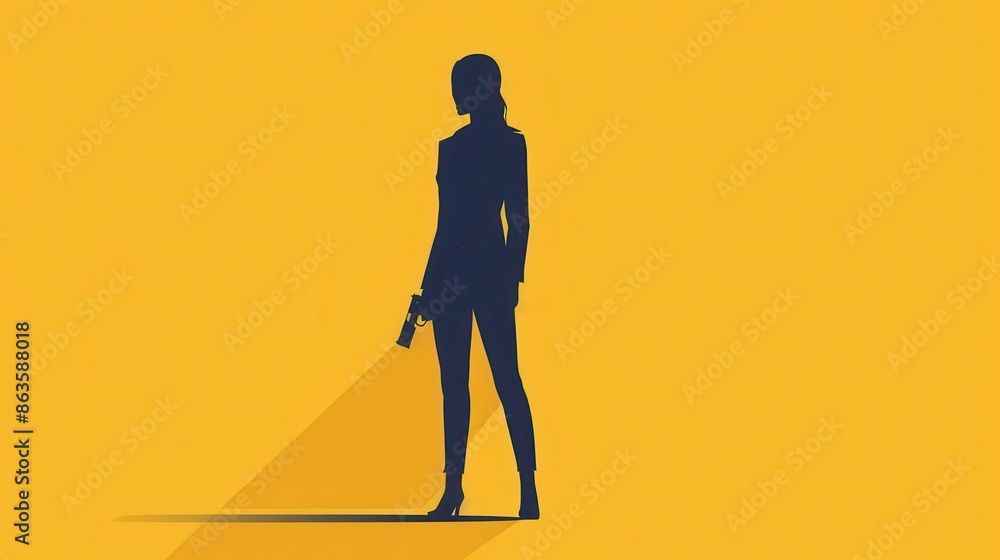 spy girl in body suit flat design front view espionage theme animation ...