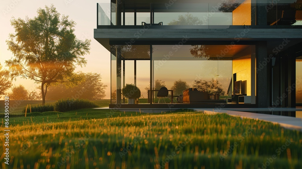 Foto de Modern Luxurious House in Countryside - Building with Glass ...