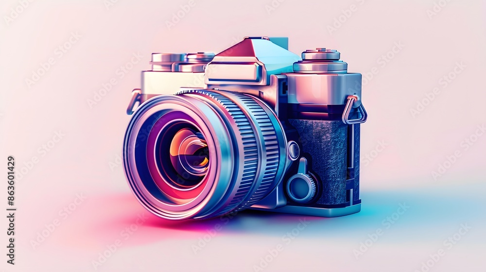 A vintage-style camera logo with detailed elements such as a viewfinder ...