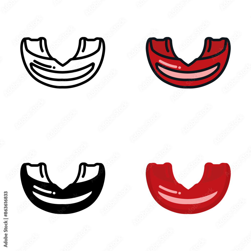 Mouth Guard icon represents a protective device worn over teeth to ...
