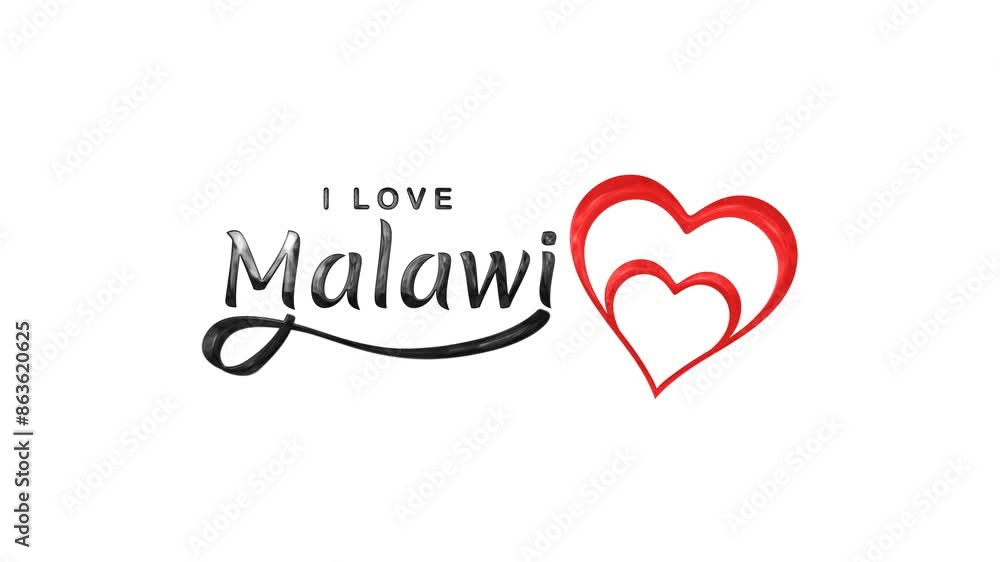 I Love Malawi Text Animation with Transparent Background. Design ...