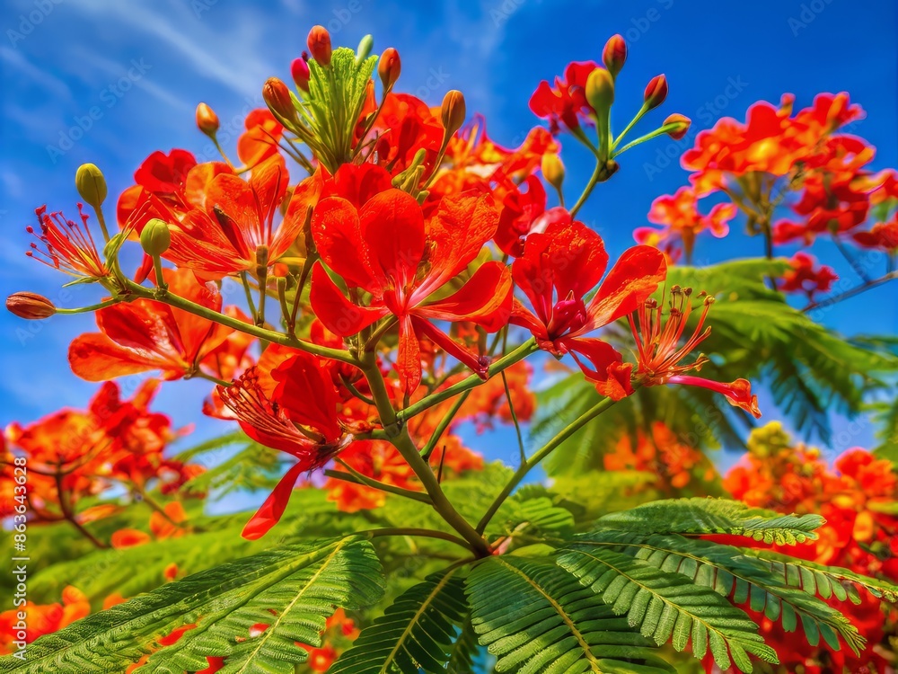 Beautiful Flamboyant flower (Royal Poinciana, delonix regia flower ...