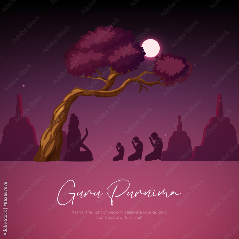 Happy Guru purnima background concept Minimal and Creative illustration ...