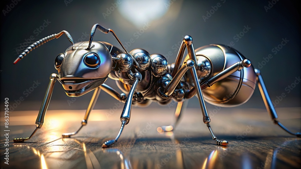 Robot ant with metallic exoskeleton and advanced sensors, technology ...
