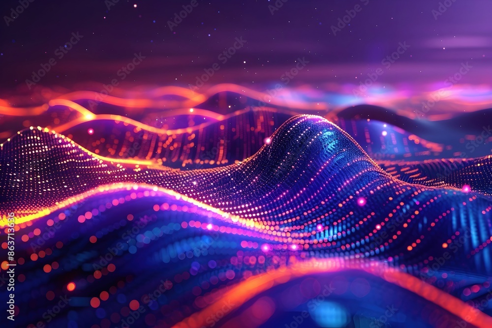 Pulsating Digital Landscape:Kinetic Energy Field Distorting the Fabric ...