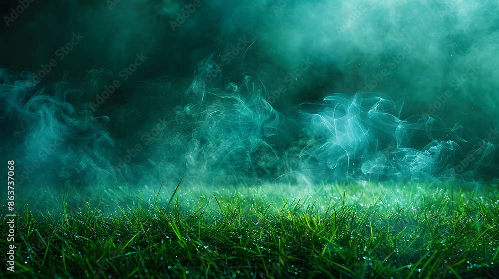 smoke grass green background dark ground light smell toxic black bad ...