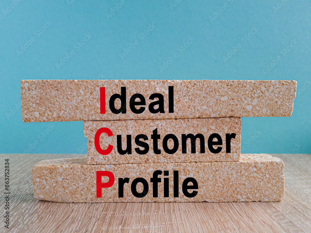 ICP ideal customer profile symbol. Concept words ICP ideal customer ...