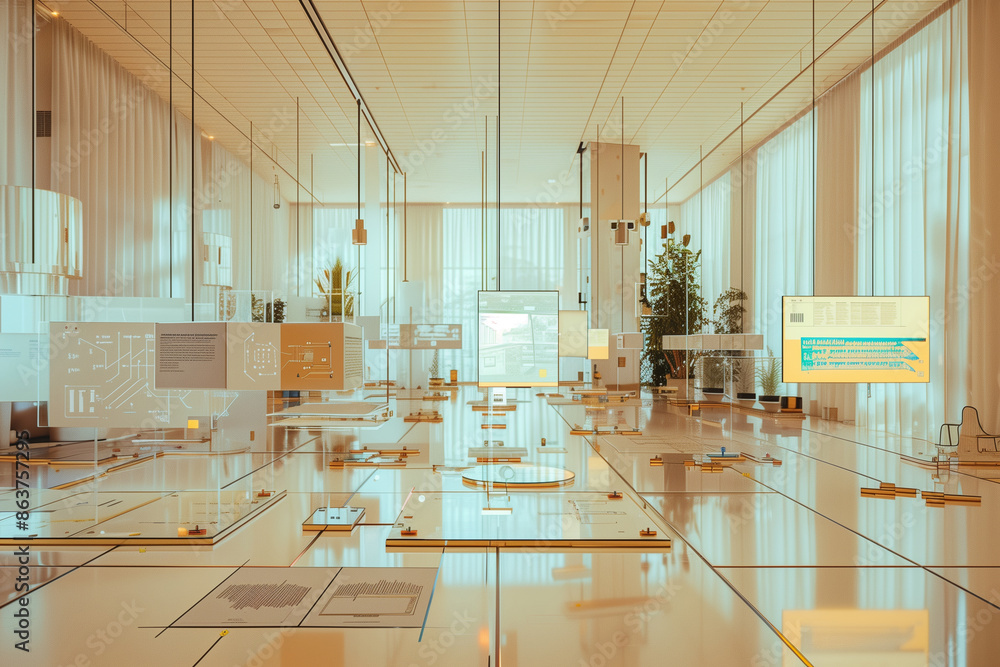 Photorealistic photography captures the essence of a bright indoor ...