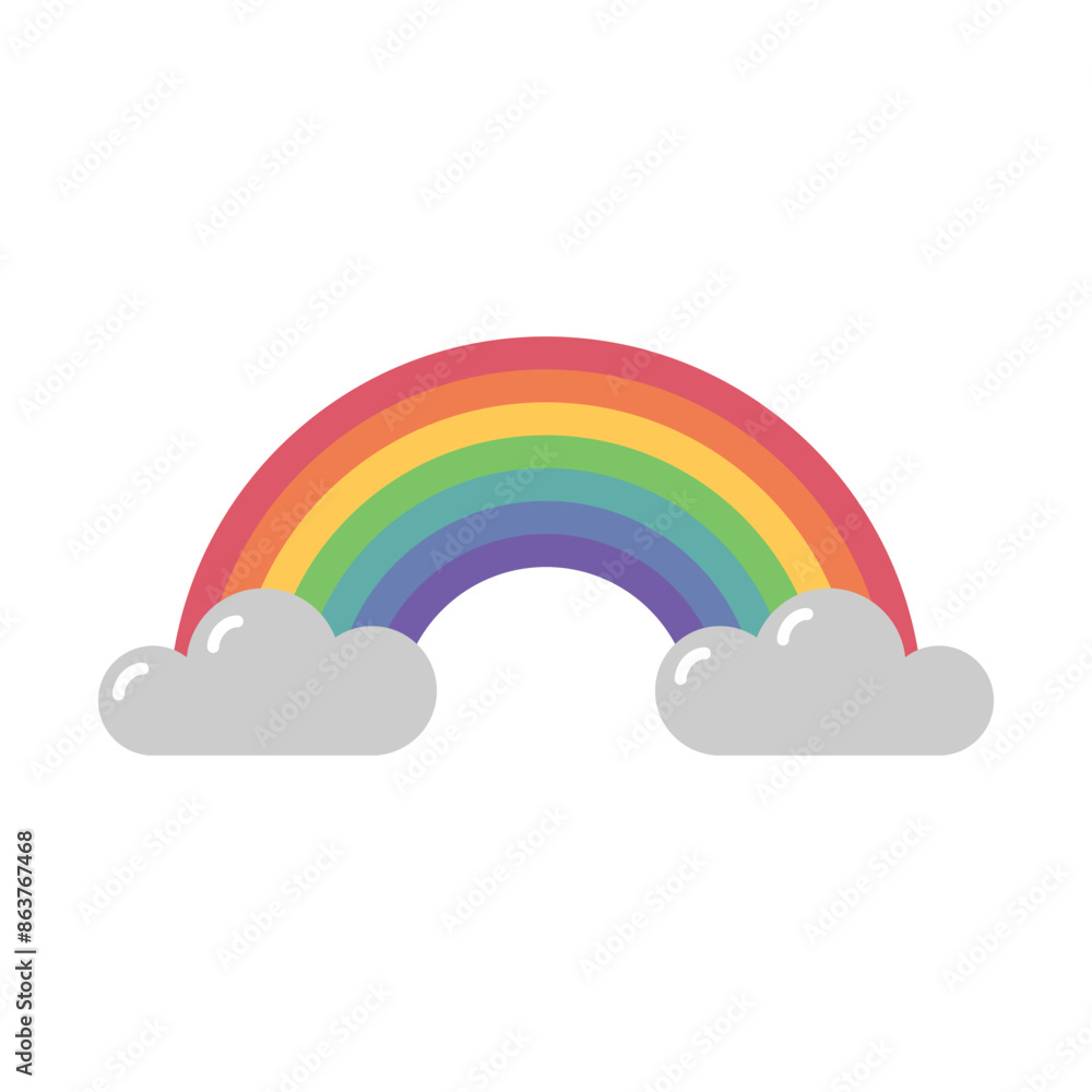Rainbow with cloud isolated vector illustration. Stock Vector | Adobe Stock Rainbow with cloud isolated vector illustration. Stock Vector | Adobe Stock