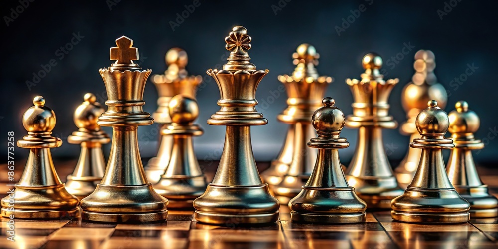 High level chess game with strategic placement of chess pieces ...