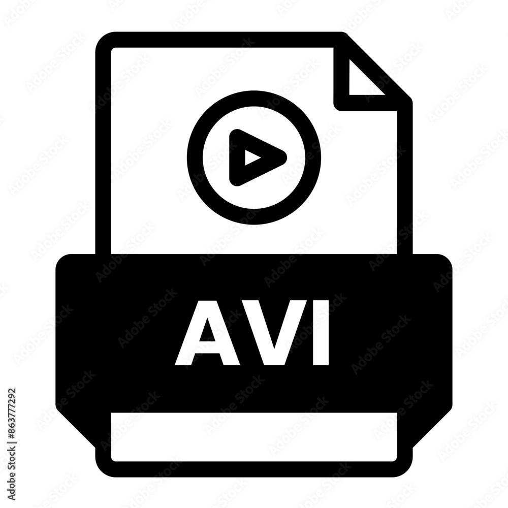 File Document Doc Folder AVI Stock Vector | Adobe Stock