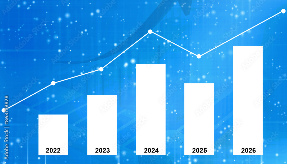 Business Growth graph on technology background, Futuristic raise arrow ...