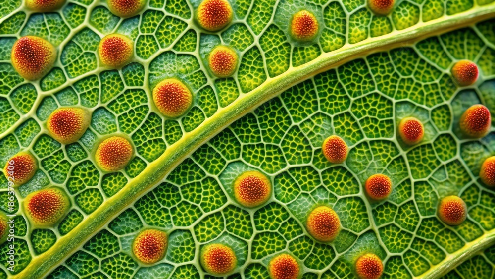 Microscopic image of a leaf's surface showcasing tiny stomata pores ...