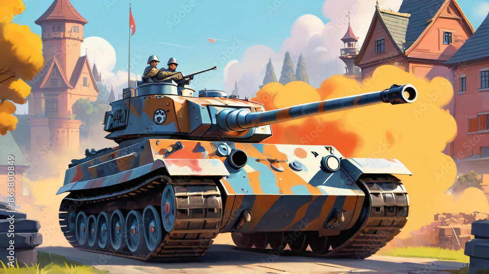 formidable German Tiger I tank, focusing on its massive turret and ...