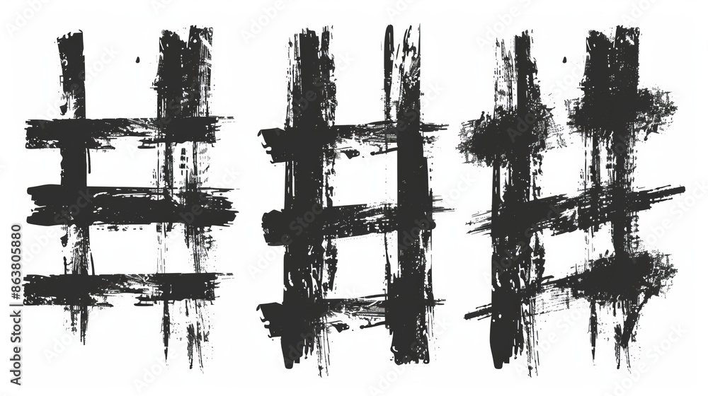 Isolated tally marks, a prison days counting symbol, cross slashes, and ...