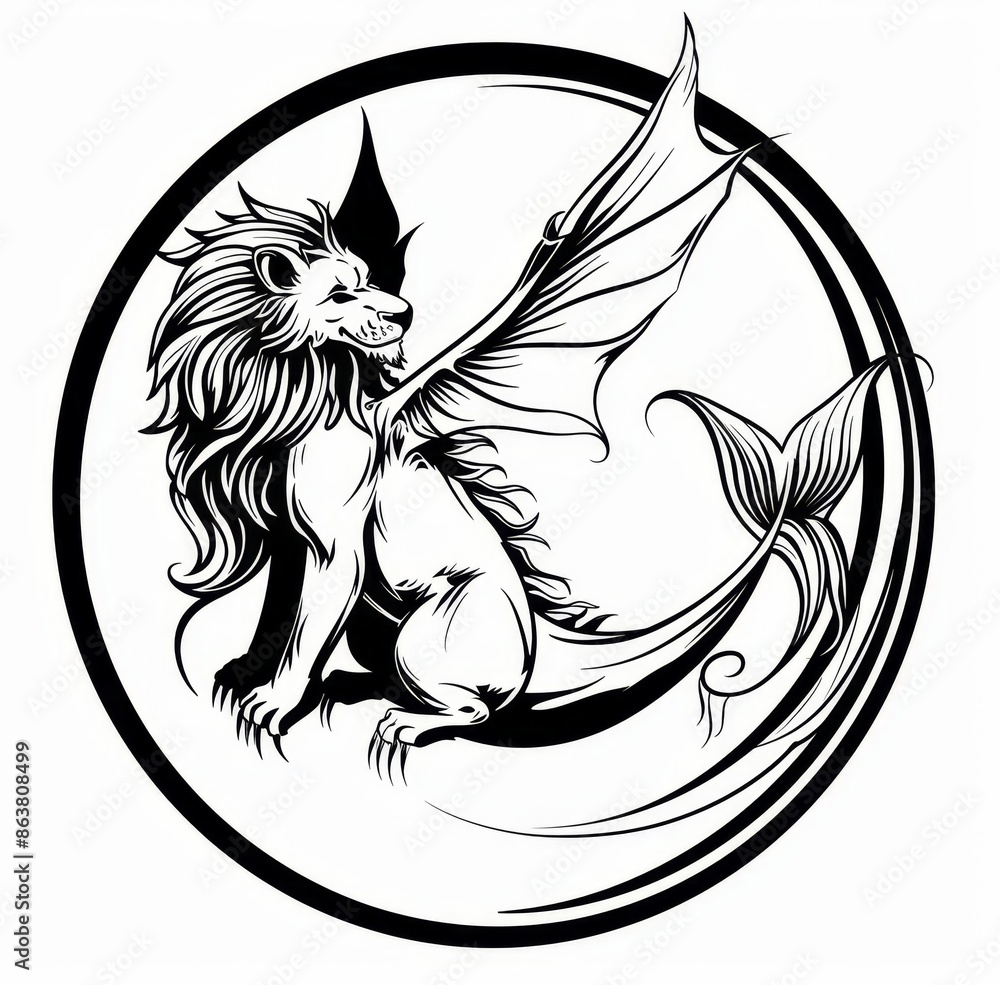 Heraldic beast symbol of Medieval coat of arms or Ancient fantasy ...