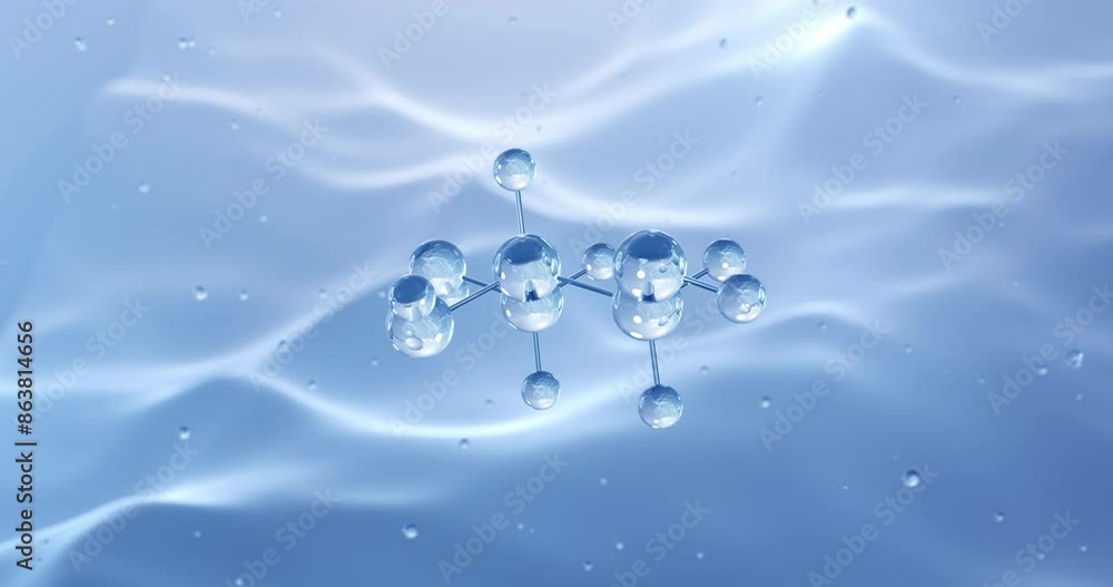 Glycerol rotating molecular structure, 3d model of molecule, glycerine ...