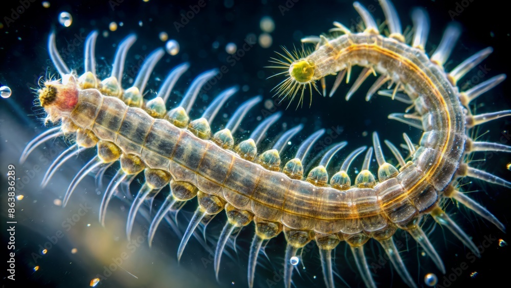 Microscopic view of Pilidium larva of worm Heteronemertea genus ...