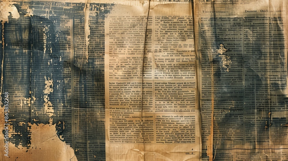 Old newspaper texture with fading print and yellowing pages Stock ...