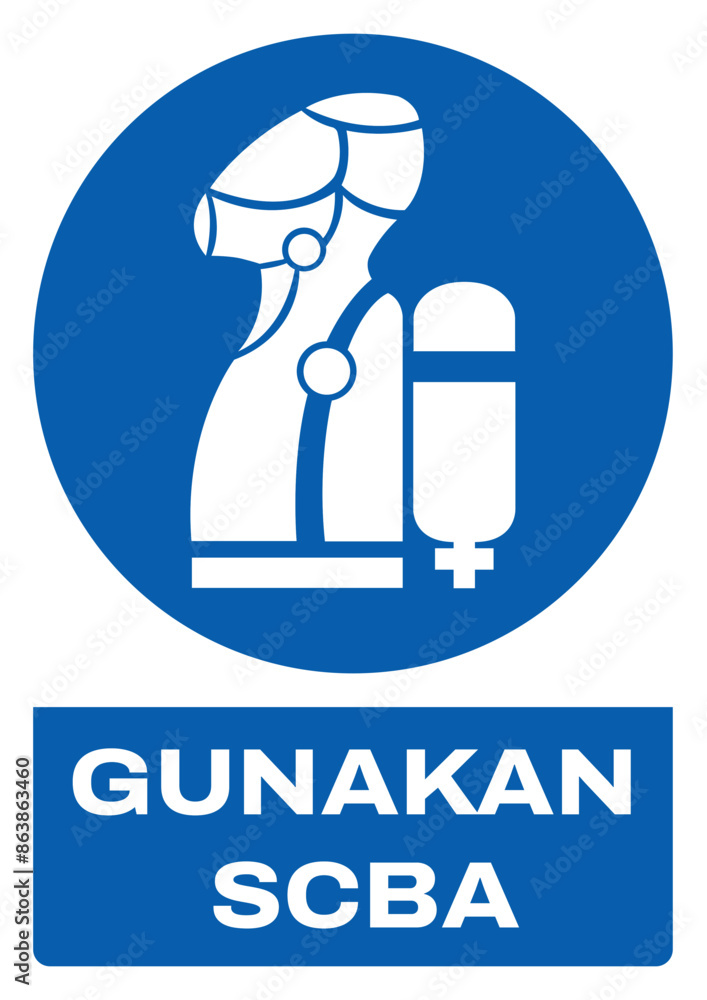 ISO mandatory safety signs v2 in indonesian_gunakan scba size a4/a3/a2 ...
