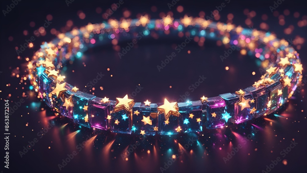 Pixel sparkling stars seamless border. Trendy modern retro 90s 8bit game style glitter graphic ...