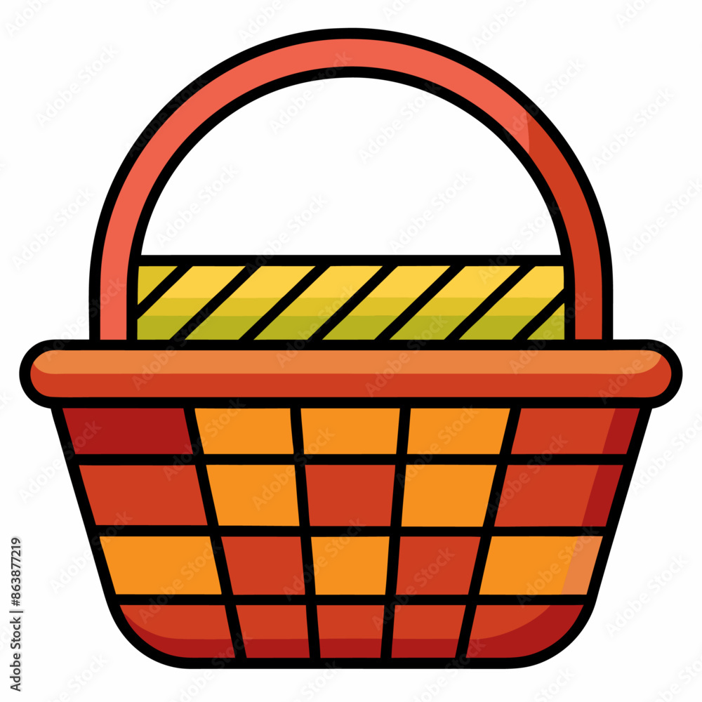 basket clipart cartoon Illustration drawing Stock Vector | Adobe Stock