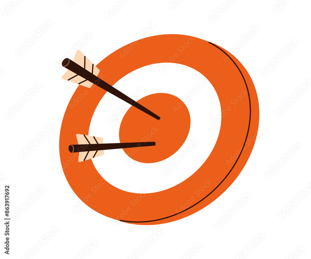 Target with arrow icon. Hitting aim, purpose, objective and focus ...