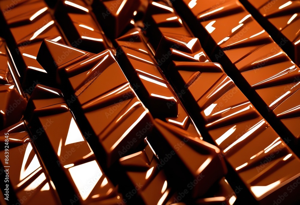 abstract chocolate bars broken into geometric shapes precision style ...