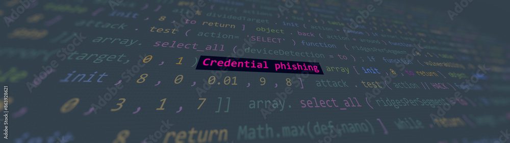 Cyber Credential Phishing Attack Vulnerability Text In Binary System Ascii Art Style Code On