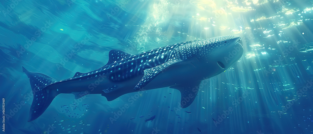 Whale Shark in the Ocean. Whale Shark Day Concept. Sea World Themed ...