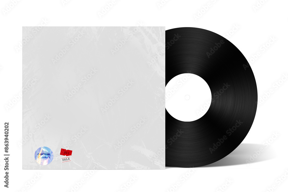 Blank CD Vinyl and Cover Mockup Package Envelope Template Mock Up with ...