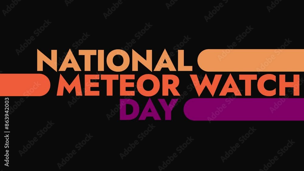 National Meteor Watch Day colorful motion graphics seamless loopable ...
