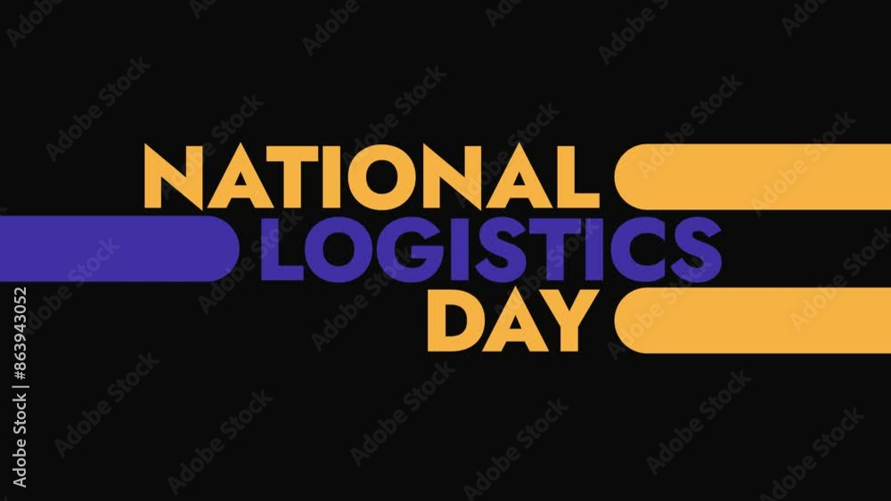 National Logistics Day colorful motion graphics seamless loopable text ...