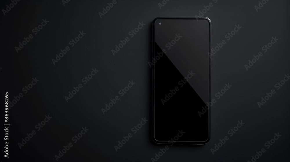 Minimalist Tech, Sleek Smartphone on Clean Background,black phone with ...
