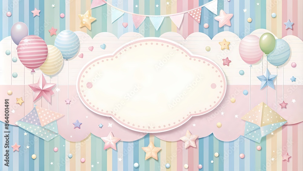 Baby Shower Invitation Template with Whimsical Background for ...