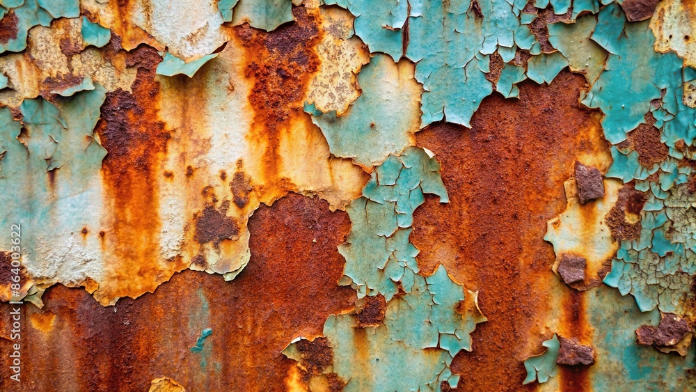 Textured rusted metal surfaces with peeling paint , rust, metal ...